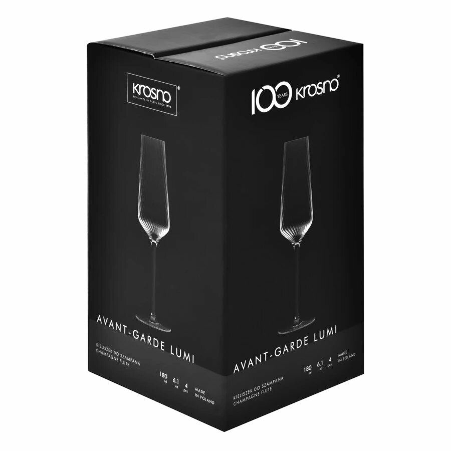 Фужер для шампанского Krosno Авангард Люми 180 мл, стекло