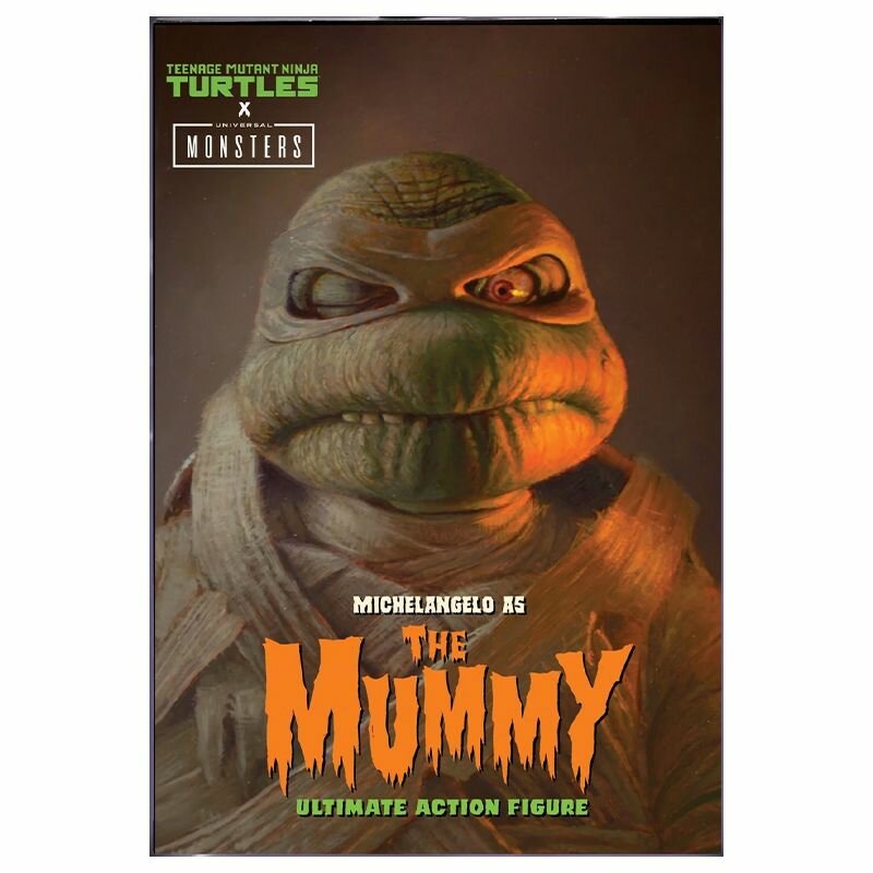 Neca Universal Monsters Teenage Mutant Ninja Turtles Michelangelo as The Mummy TMNT / Черепашки-ниндзя-мутанты, Микеланджело в роли Мумии, фигурки со сменными головами и аксессуарами