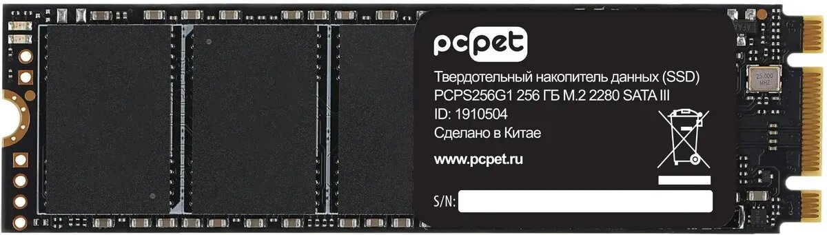SSD накопитель PC PET PCPS256G1 256ГБ
