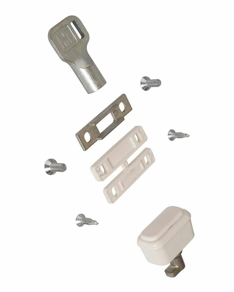 Замок блокировочный (детский) для алюминиевого окна, ELEMENTIS, белый RAL9016