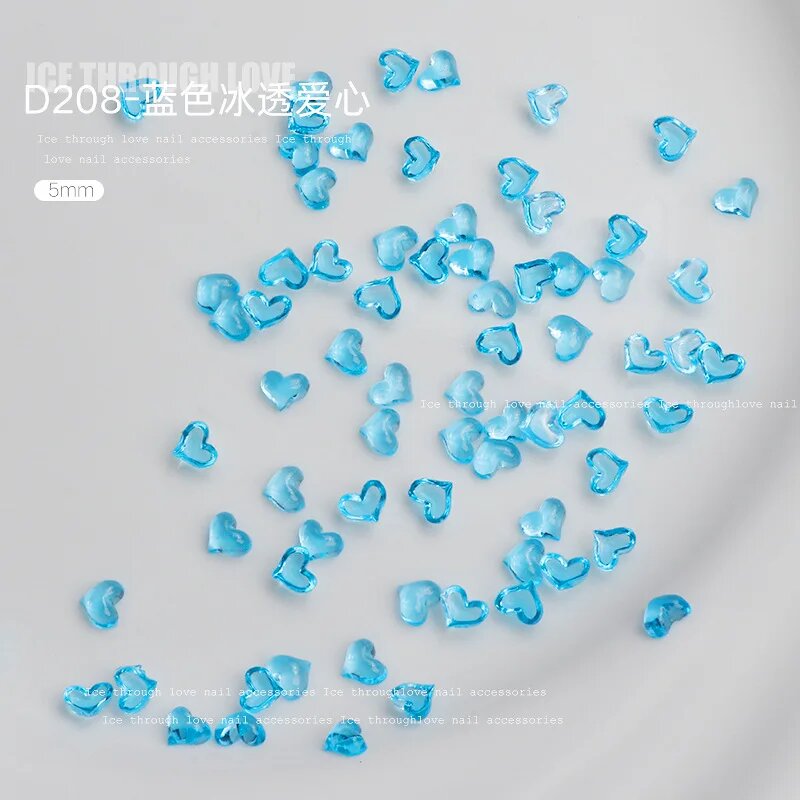 100 шт, прозрачные украшения для дизайна ногтей с сердечком, 3D подвески для ногтей, смола, стразы с плоской задней частью, драгоценные камни для маникюра «сделай сам», аксессуары