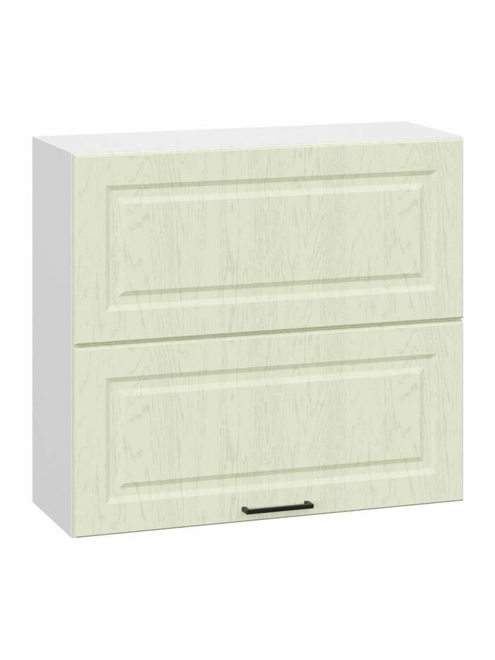 Кухонный модуль навесной, барный шкаф Шервуд, 80х29.6х72 см, Белый / Дуб кремовый матовый