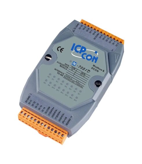 Модуль ввода ICP DAS M-7051D-G CR, 16 дискретных каналов, с индикацией