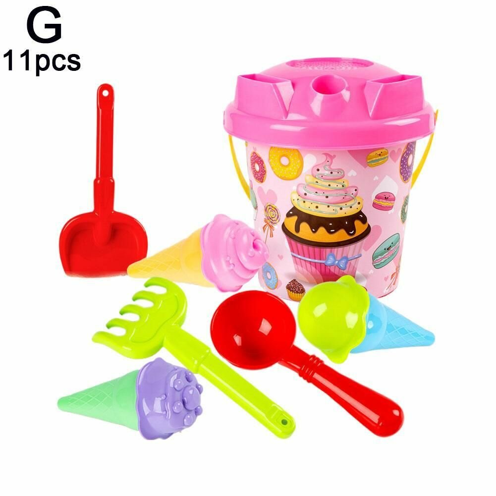 11 шт, ведро с песком для мороженого, набор летних пляжных игрушек для детей