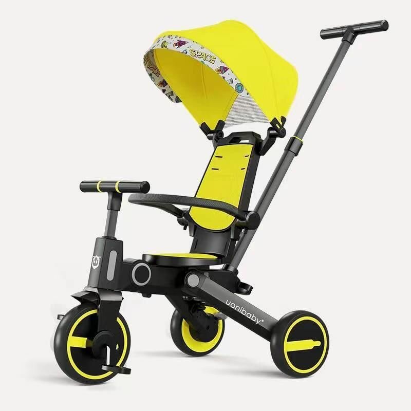 Велосипед трехколесный детский Mr Sandman, складной с родительской ручкой, желтый