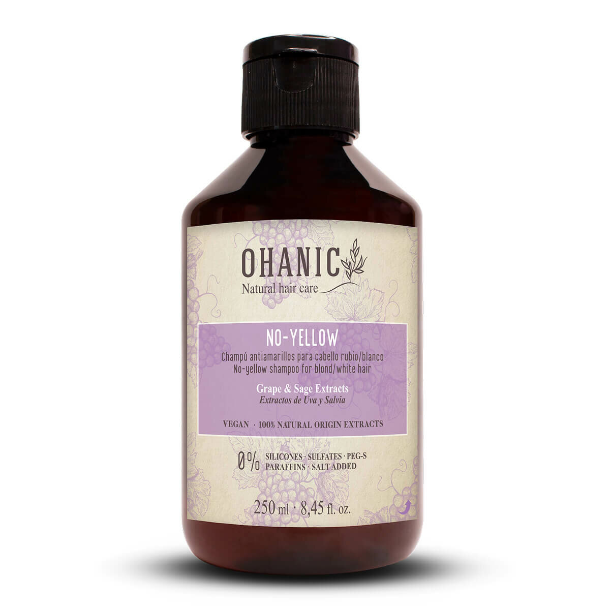 Шампунь для осветленных волос анти-желтый Ohanic Natural Hair Care No-Yellow Shampoo, 250 мл