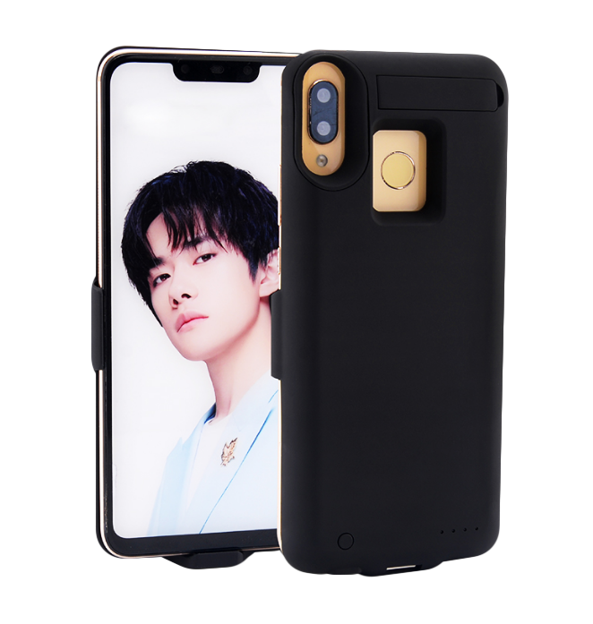 Чехол-бампер MyPads для Samsung Galaxy A9 (2018) SM-A920F / Samsung Galaxy A9s черный со встроенной усиленной мощной батарей-аккумулятором, емкост.