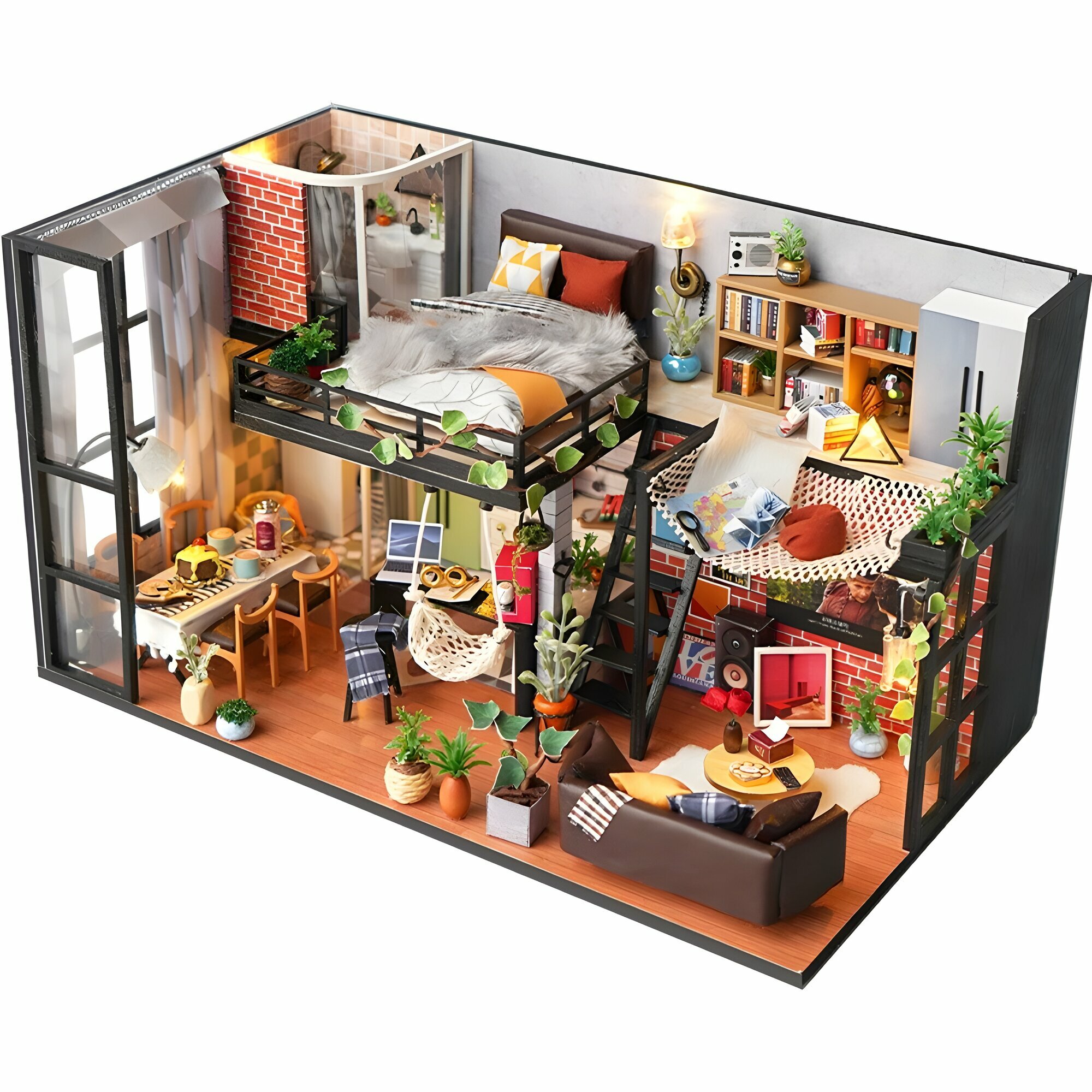 Модель домика Tianyu DIY TD43, 3D-пазл, дерево, подсветка, с пылезащитным чехлом