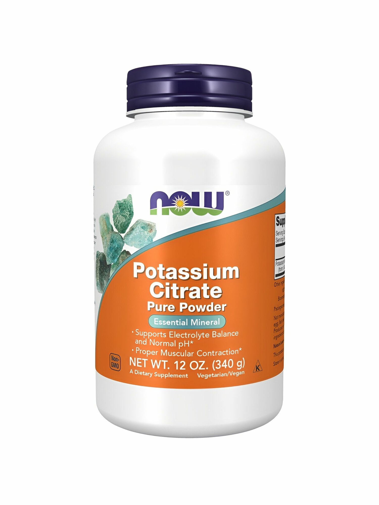 NOW Potassium Citrate Pure Powder, Калий Цитрат в Порошке 340 грамм