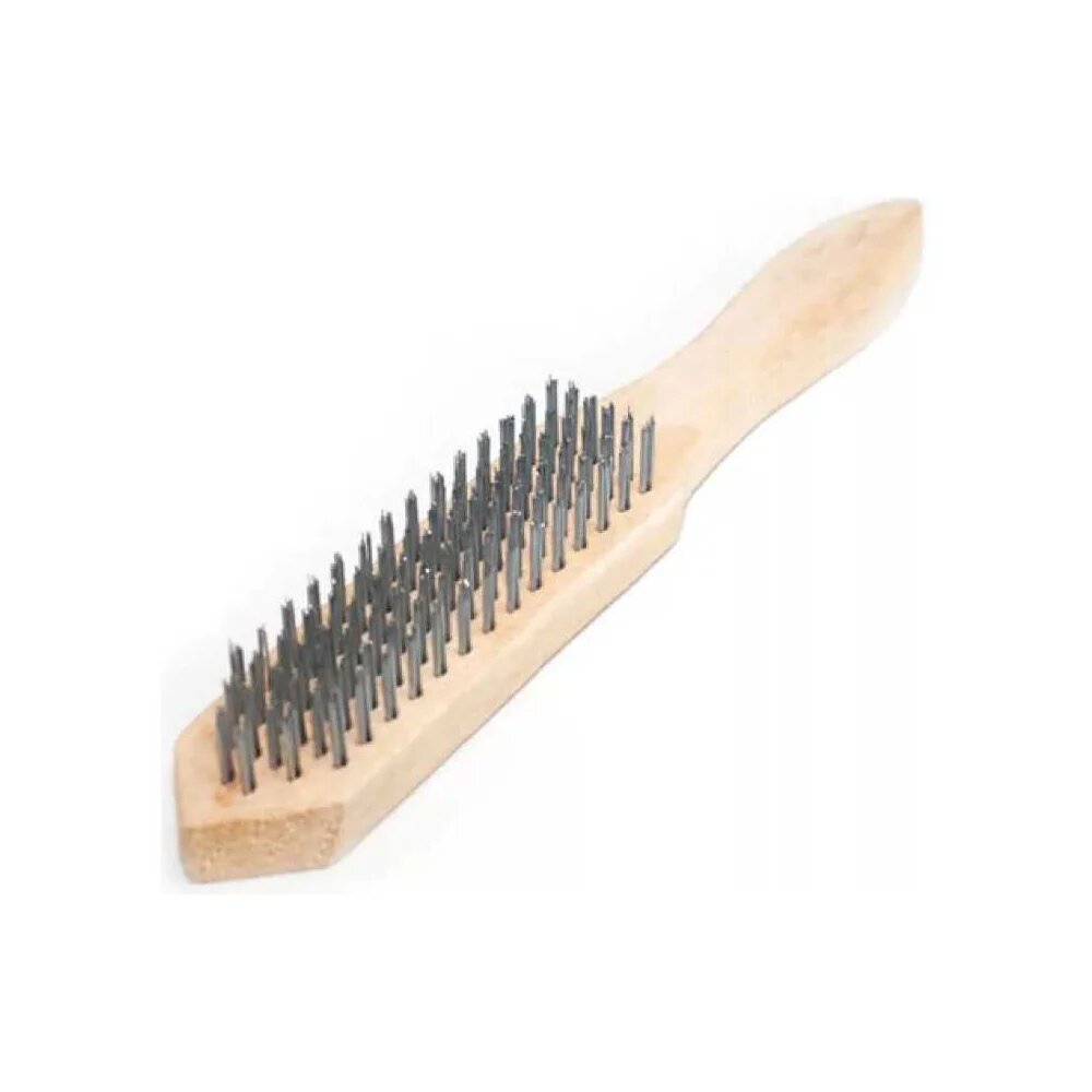 Щетка по металлу Admiral Stars 6-рядная, ручка дерево, прямая стальная щетина, деревянный корпус