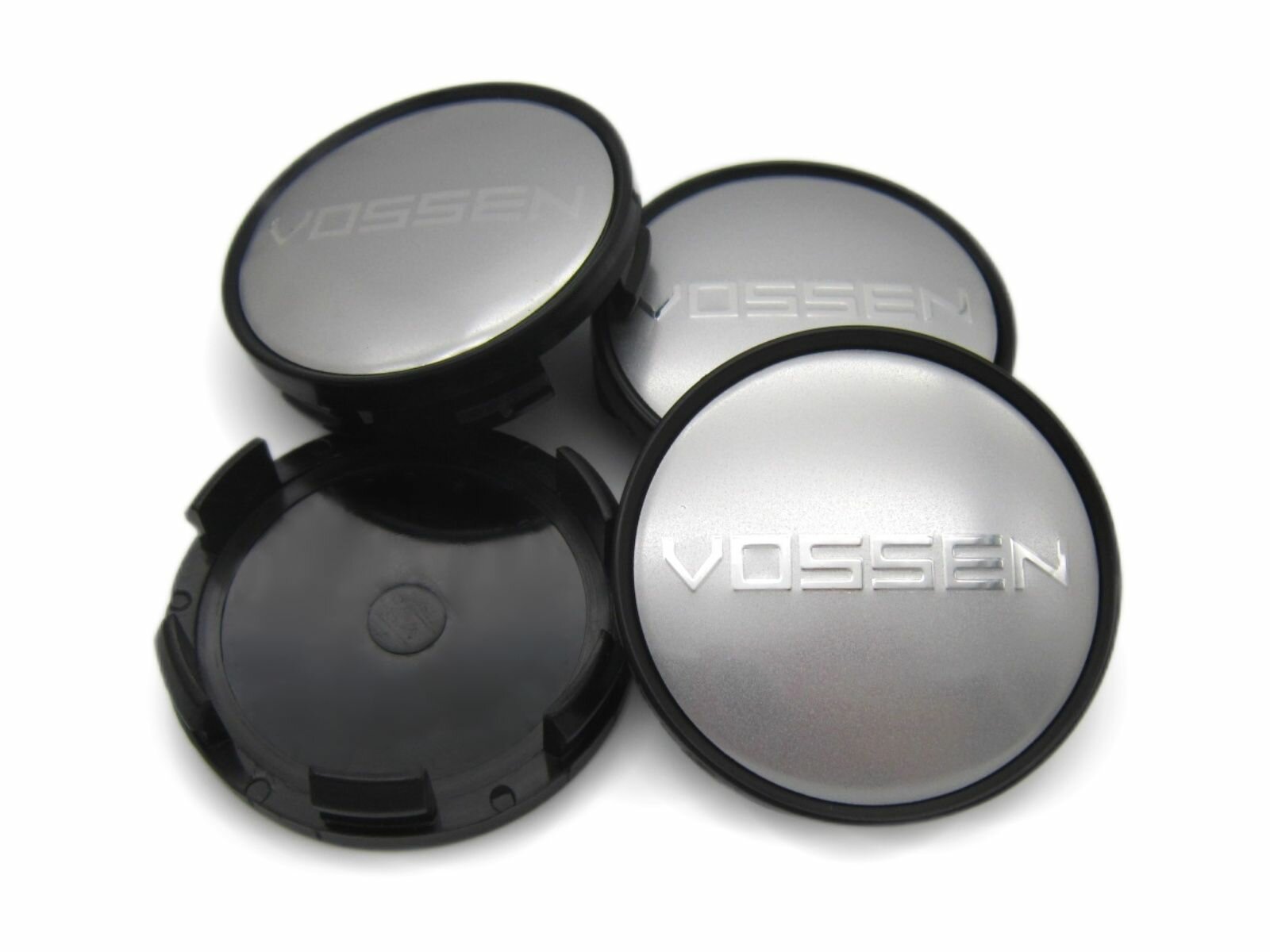 Колпачки заглушки на литые диски Vossen full chrome 59/56/10 мм, комплект 4 шт.