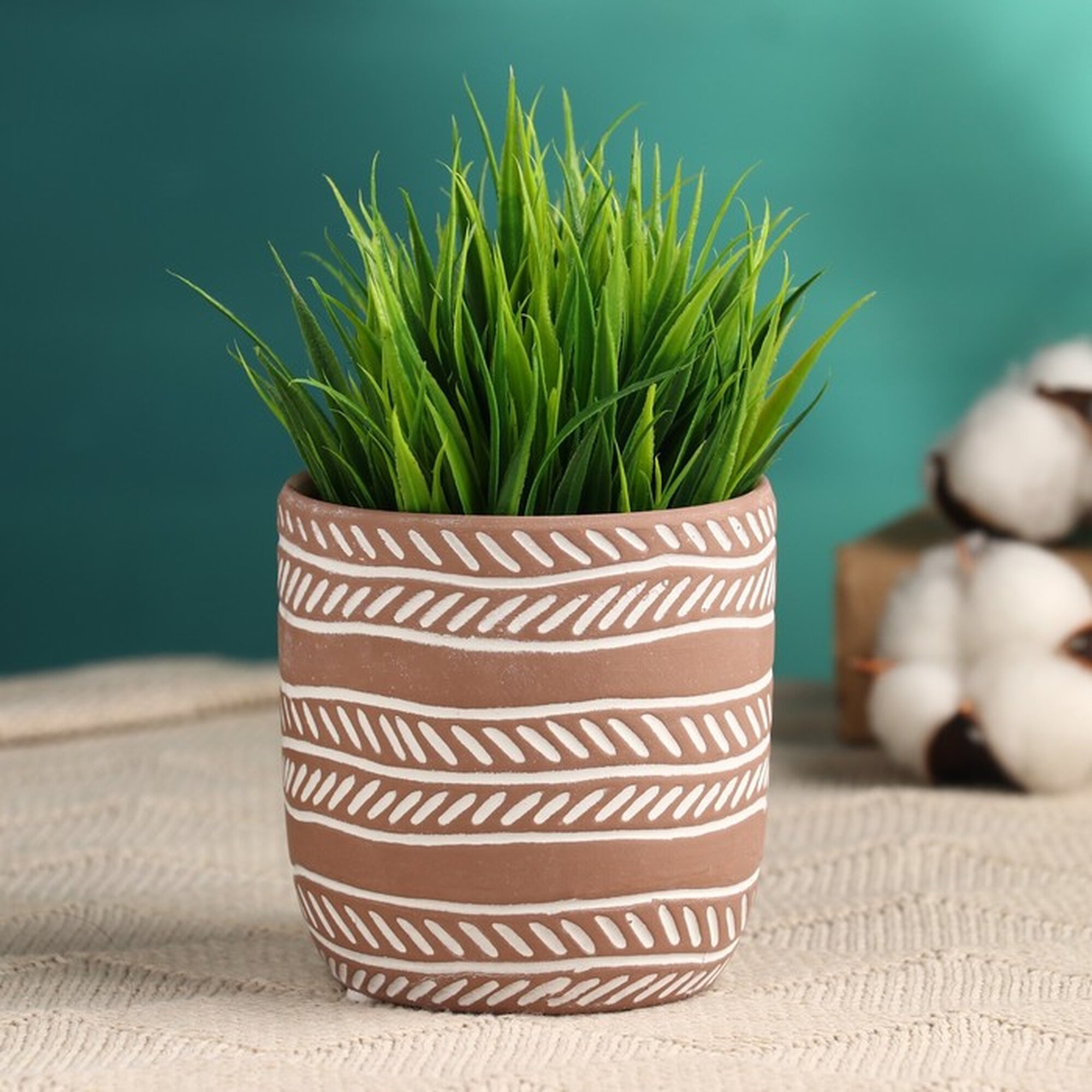 Кашпо Take It Easy "Узоры", керамика, настольное, для дома, 8.5x8 см