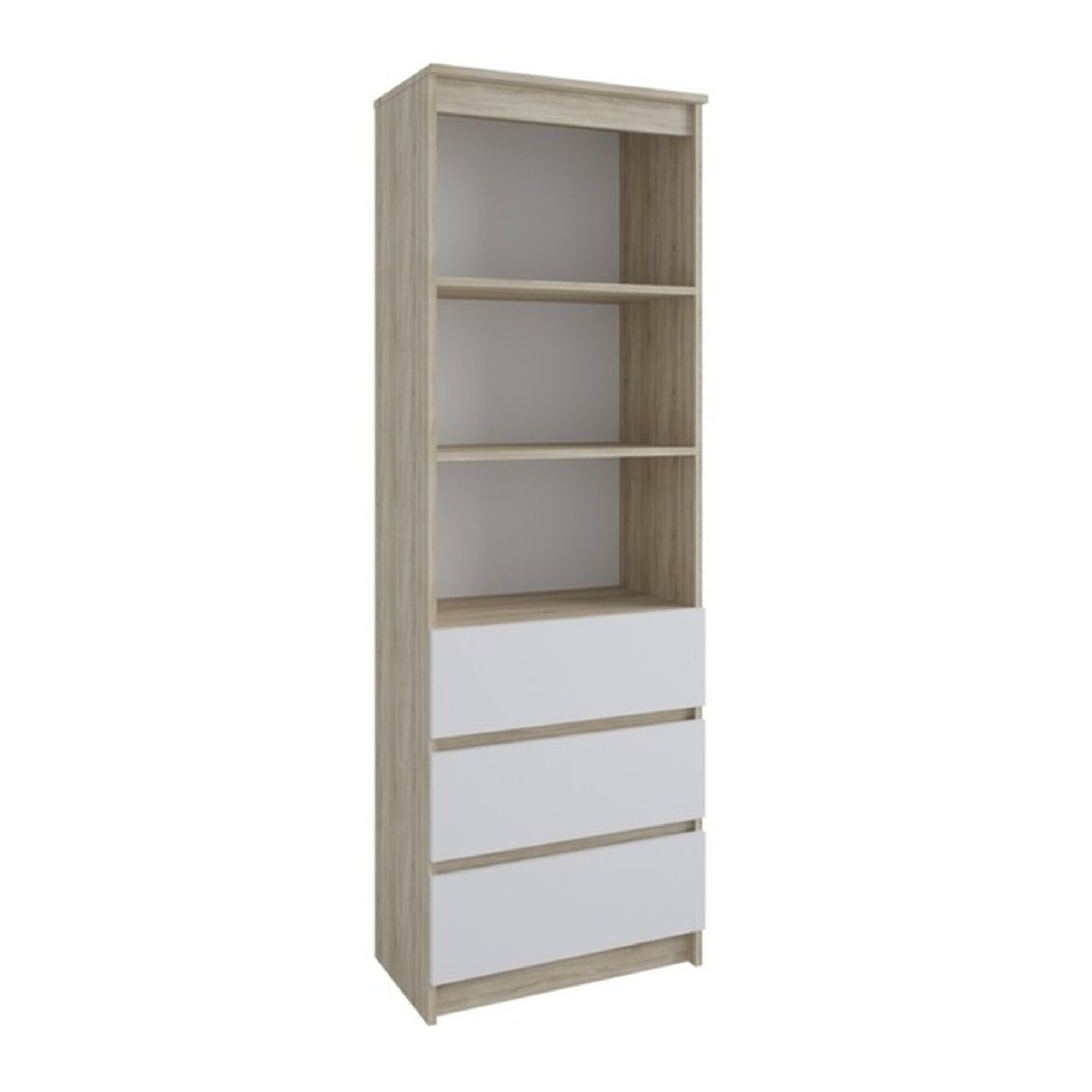 Стеллаж Сима-ленд Мадера, ЛДСП, 604 x 370 x 1800 мм, 3 полки, дуб сонома/белый