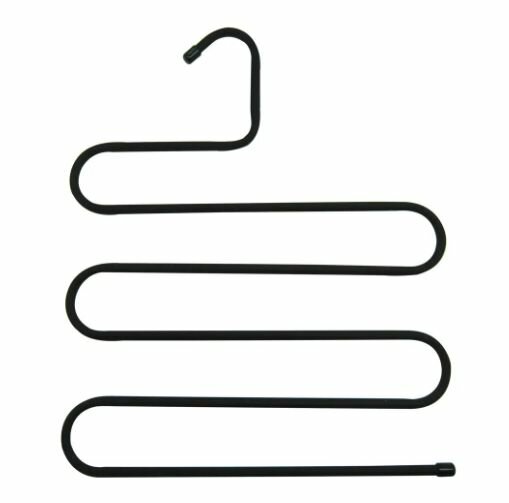 Вешалка для брюк Spaceo 31x40x0.8 см металл покрытие soft touch цвет чёрный