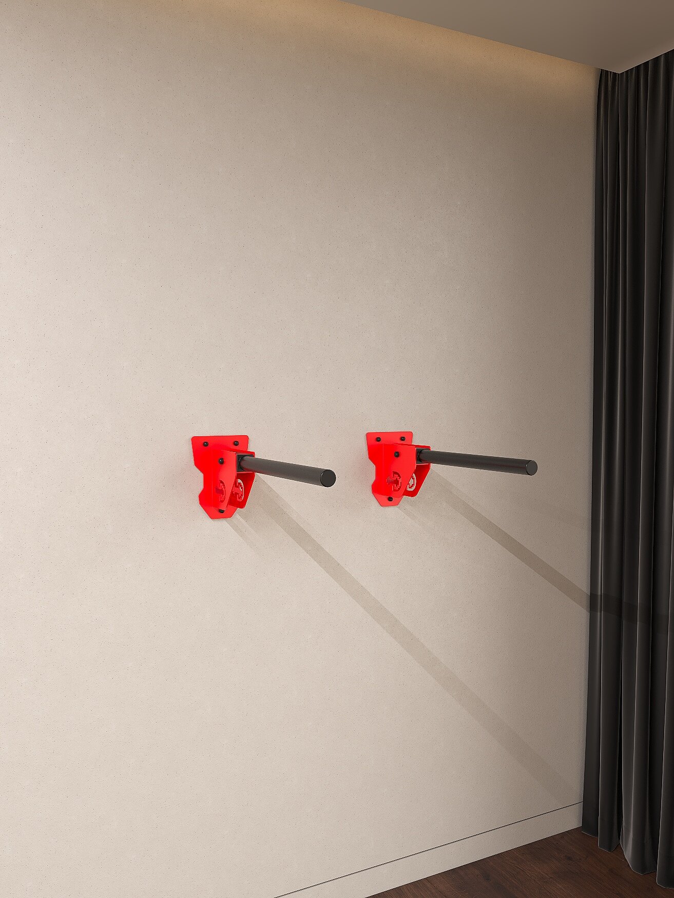 Брусья для отжиманий настенные складные Domsen Ds40 RED