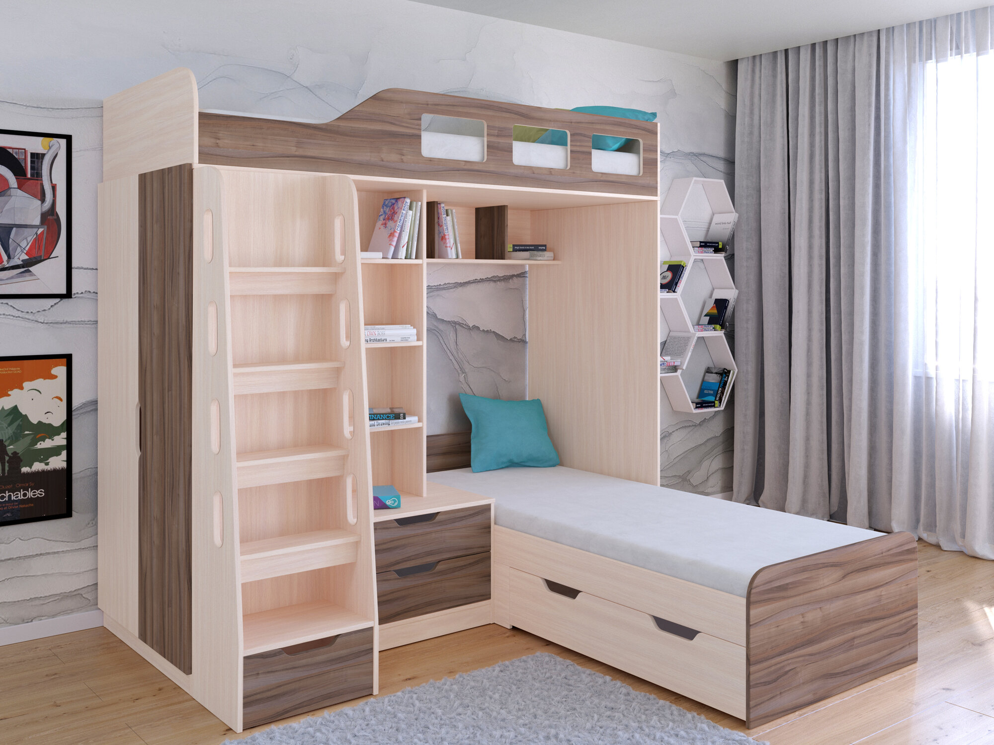 Кровать двухъярусная Астра 4 РВ-Мебель