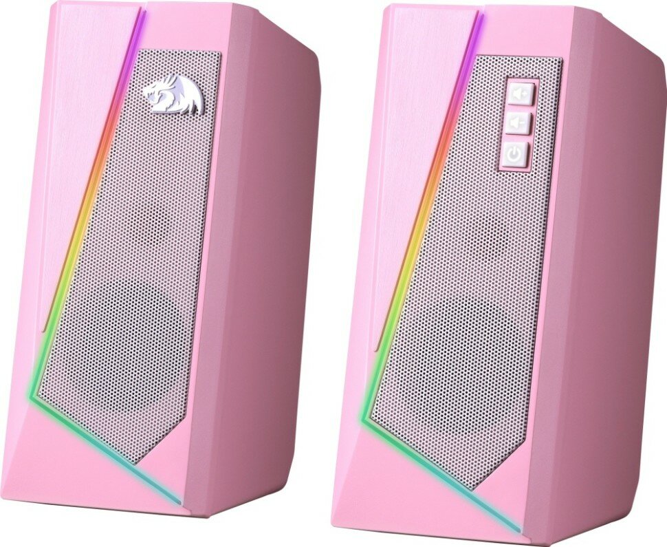 Акустическая система 2.0 Redragon Anvil розовый,5 Вт, RGB, USB+3.5мм 71776