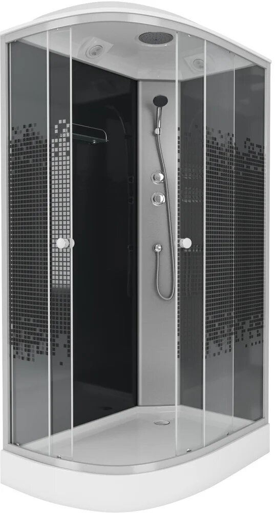 Душевая кабина Niagara Eco NG-4512-14R стеклянная, 120x80, закрытая (с крышей), без гидромассажа, средний поддон, с вентиляцией, с функцией тропический душ