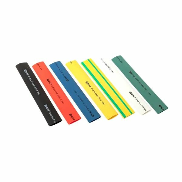 Набор термоусадочных трубок EKF PROxima ТУТ нг 10/5 набор:7 цветов по 3шт. 100мм. - 1 уп.