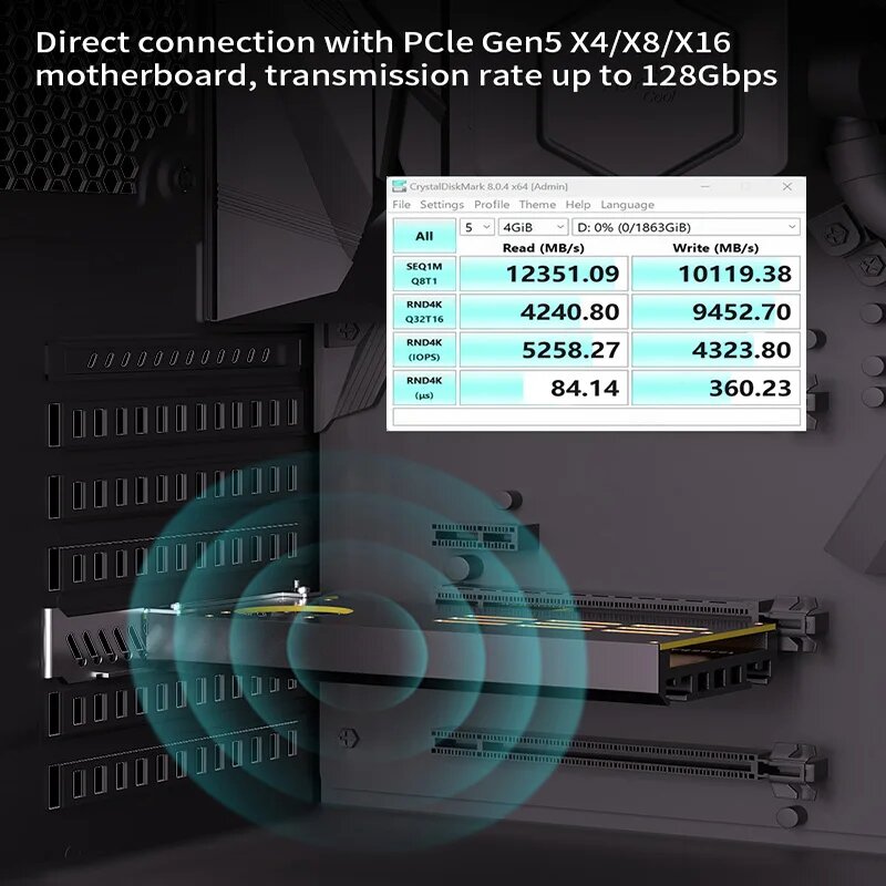 TEUCER PCI-E 5.0 к M.2 SSD Адаптер — фото 1