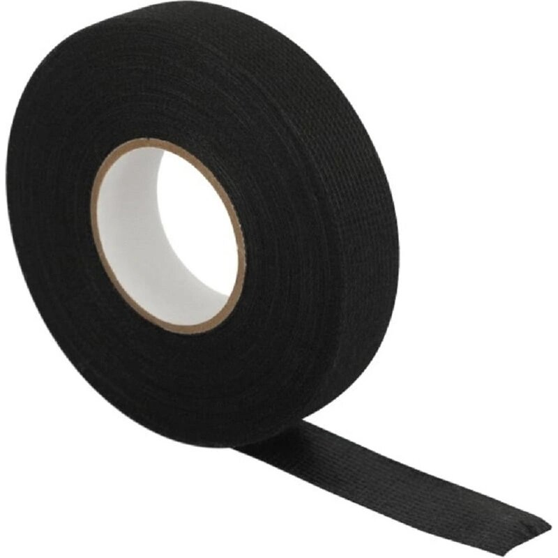 Изолента 19мм х 25м черн. на флисовой основе 19x25 black PET FLEECE 5шт/уп