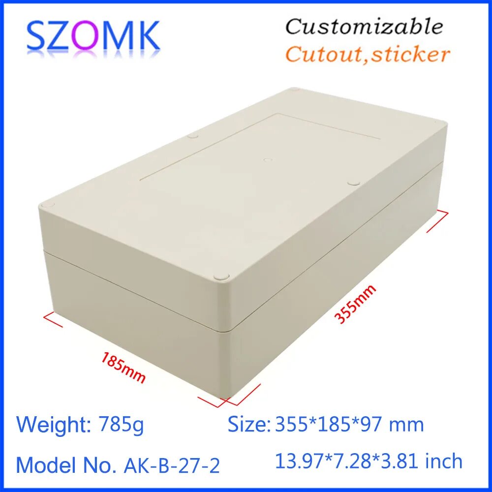 1 шт, пластиковый корпус для печатной платы электроники SZOMK IP65, водонепроницаемый корпус, коробка для устройства, AK-B-27-2