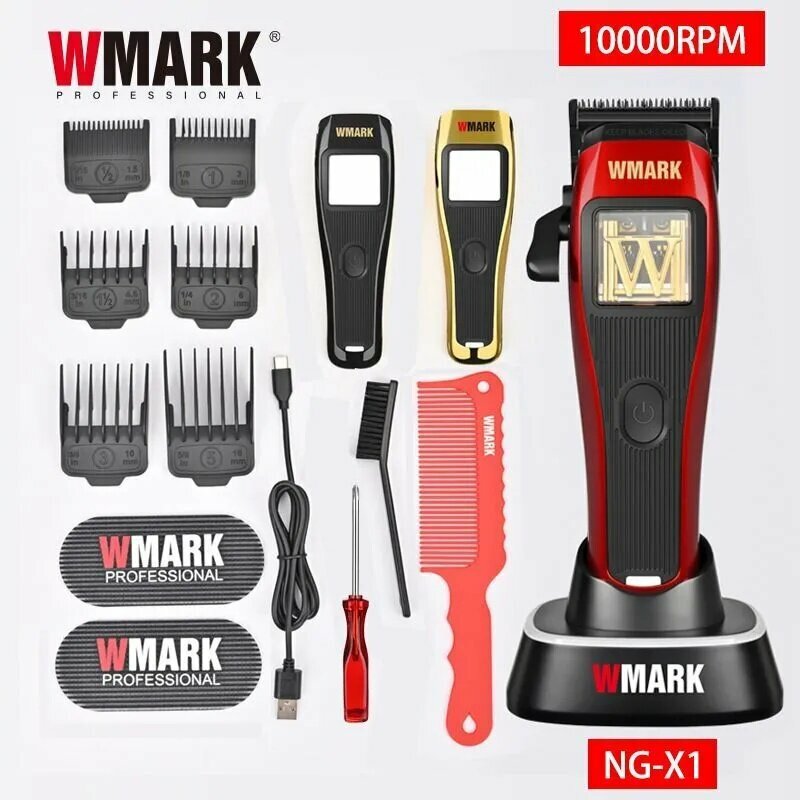 WMARK Машинка для стрижки X1, черный, красный