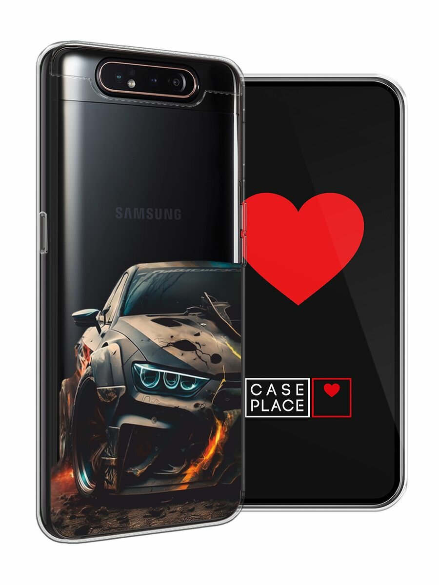 Чехол на Samsung Galaxy A80 / Самсунг Гэлакси A80 с принтом "На износ", прозрачный — фото 1