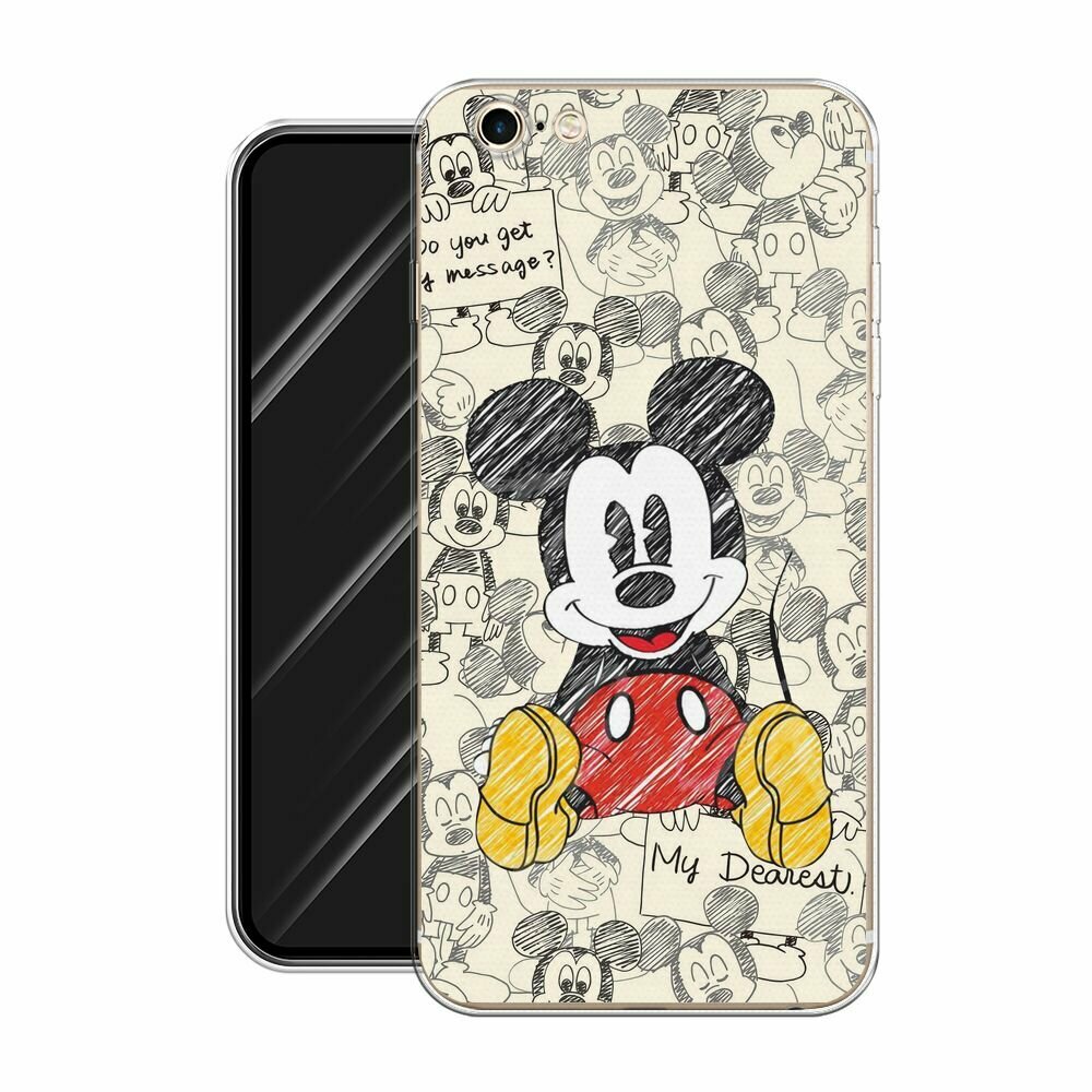 Чехол на Apple iPhone 6 Plus/6S Plus / Айфон 6 Плюс/Айфон 6С Плюс с принтом "Микки Маус" — фото 1
