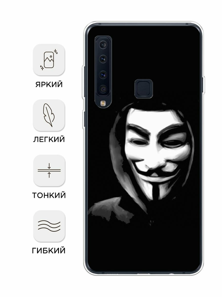 Чехол на Samsung Galaxy A9 2018 / Самсунг Галакси А9 2018 с принтом "Анонимус" — фото 1
