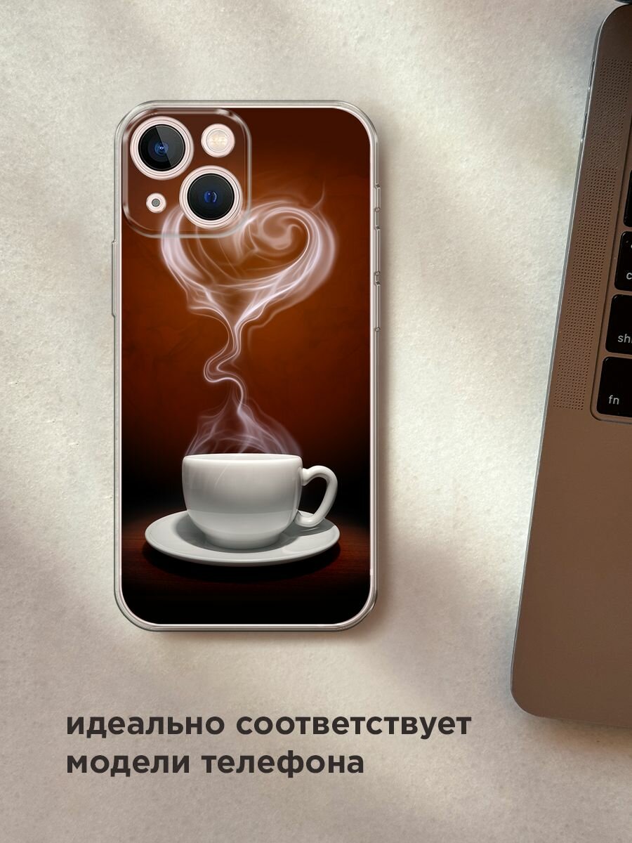 Чехол на Apple iPhone 13 mini / Айфон 13 мини с принтом "Кофейная любовь" — фото 1