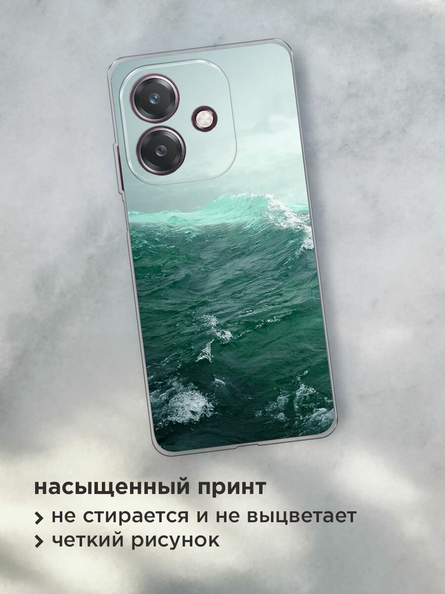 Силиконовый чехол на Oppo A3/A3x / Оппо А3/A3x с принтом "Волны 12" — фото 1