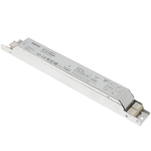 Дроссель EL2х18ngn электронный для 2-х люминесцентных ламп 18/20Вт, Т8 Helvar