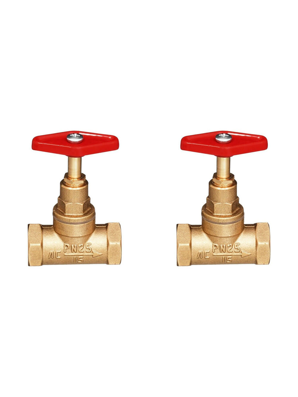 Вентиль водопроводный прямой 1/2 ВР(г) х 1/2 ВР(г) PN25 (. А70.15. Э. М) (2 шт.)