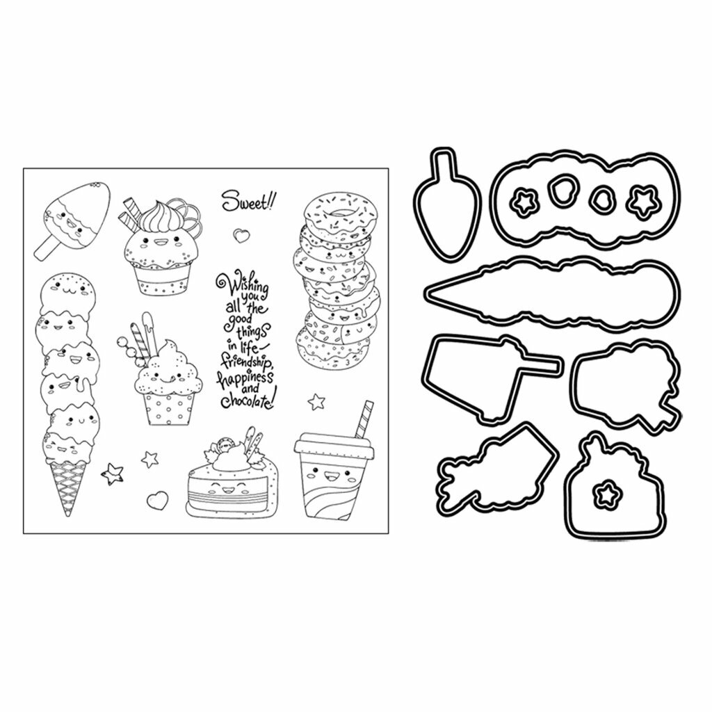 Штампы для Тиснения Мороженого, Прозрачные Штампы Для Скрапбукинга, Силиконовые Штампы для Изготовления Открыток DIY Journal DiaryScrapbooking