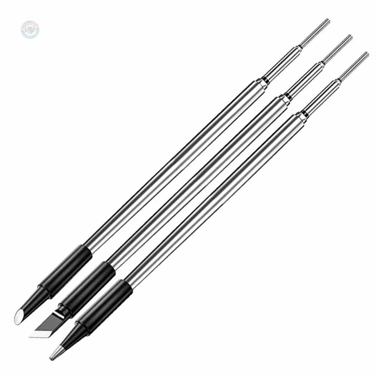 Паяльное жало C210, USB паяльник жало 5 В с батарейкой, комплект из 3 металлических жал для точного ремонта электроники, серебристый