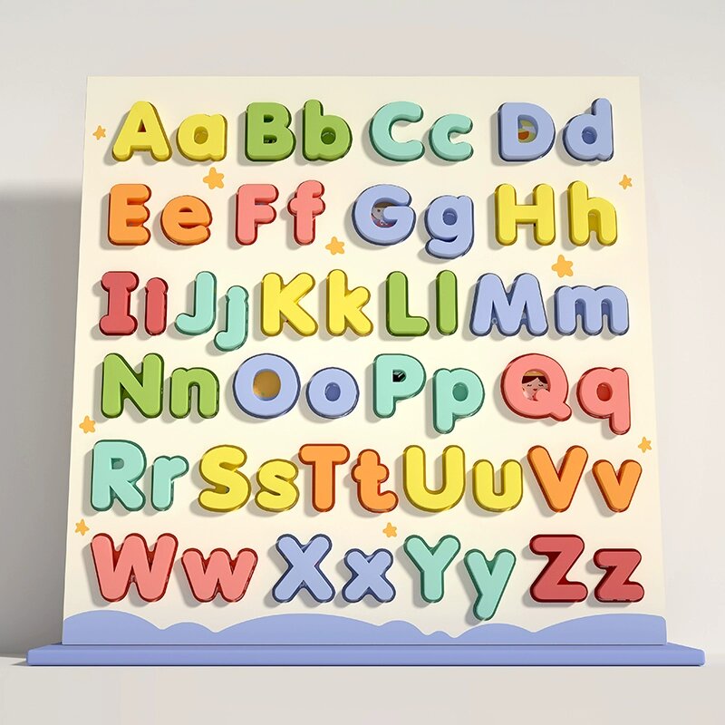 26 английских букв (большие и малые) — развивающая головоломка для детей, обучающая английским языкам, для детского