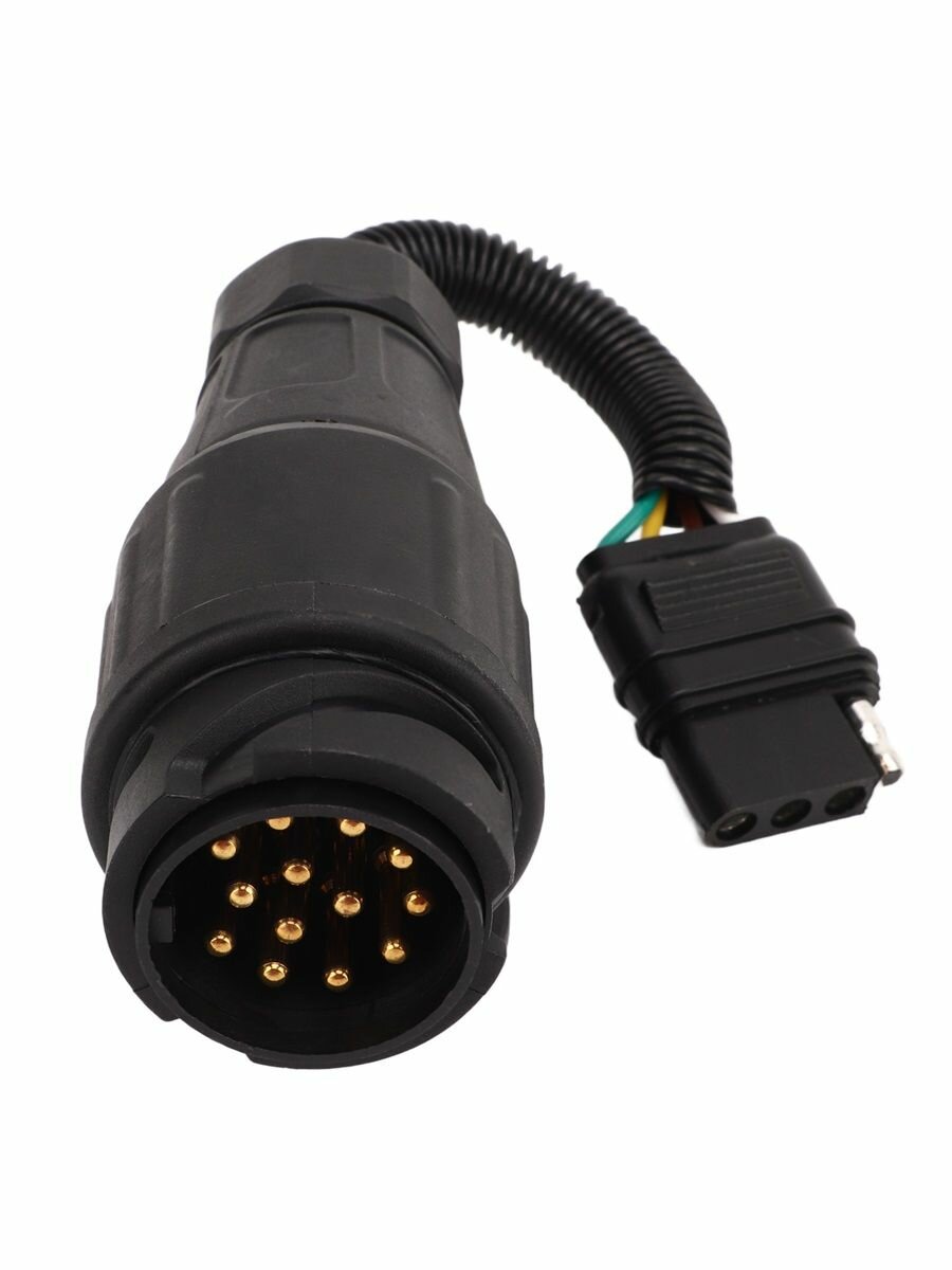 Переходник-переходник с 13-контактной круглой на 4-контактную плоскую вилку прицепа, переходная вилка для разъема прицепа для автофургонов для простого подключения