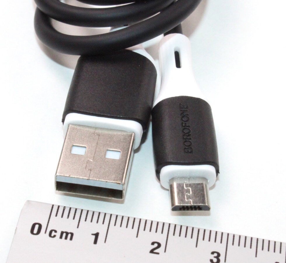 Шнур USB A(M) - micro USB B(M) 5P BOROFONE BX79, 2,4A, 1,0 м, силикон, черный