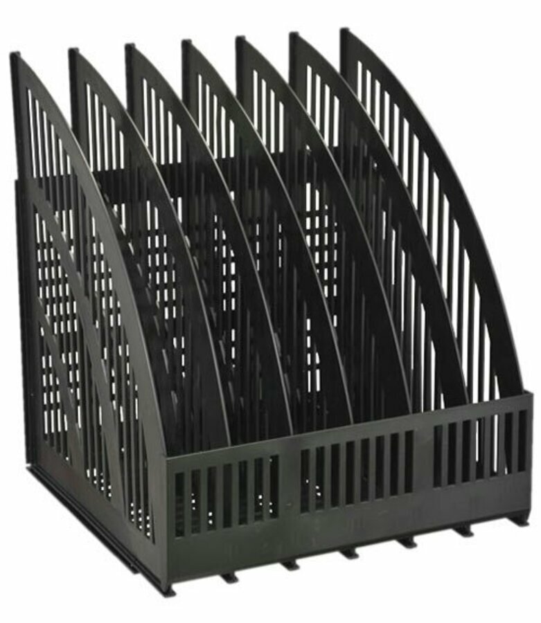 Лоток вертикальный пластик А4 250мм 6отд. черный сборный Line СТАММ ЛТ460/ЛТВ-01478