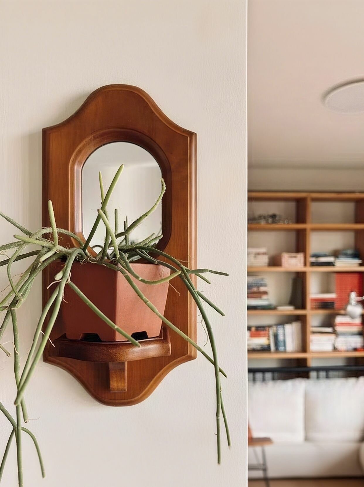 Винтажное настенное зеркало-подвес, Антикварная подставка для ароматических свечей из массива дерева, Настенная полка во французском стиле