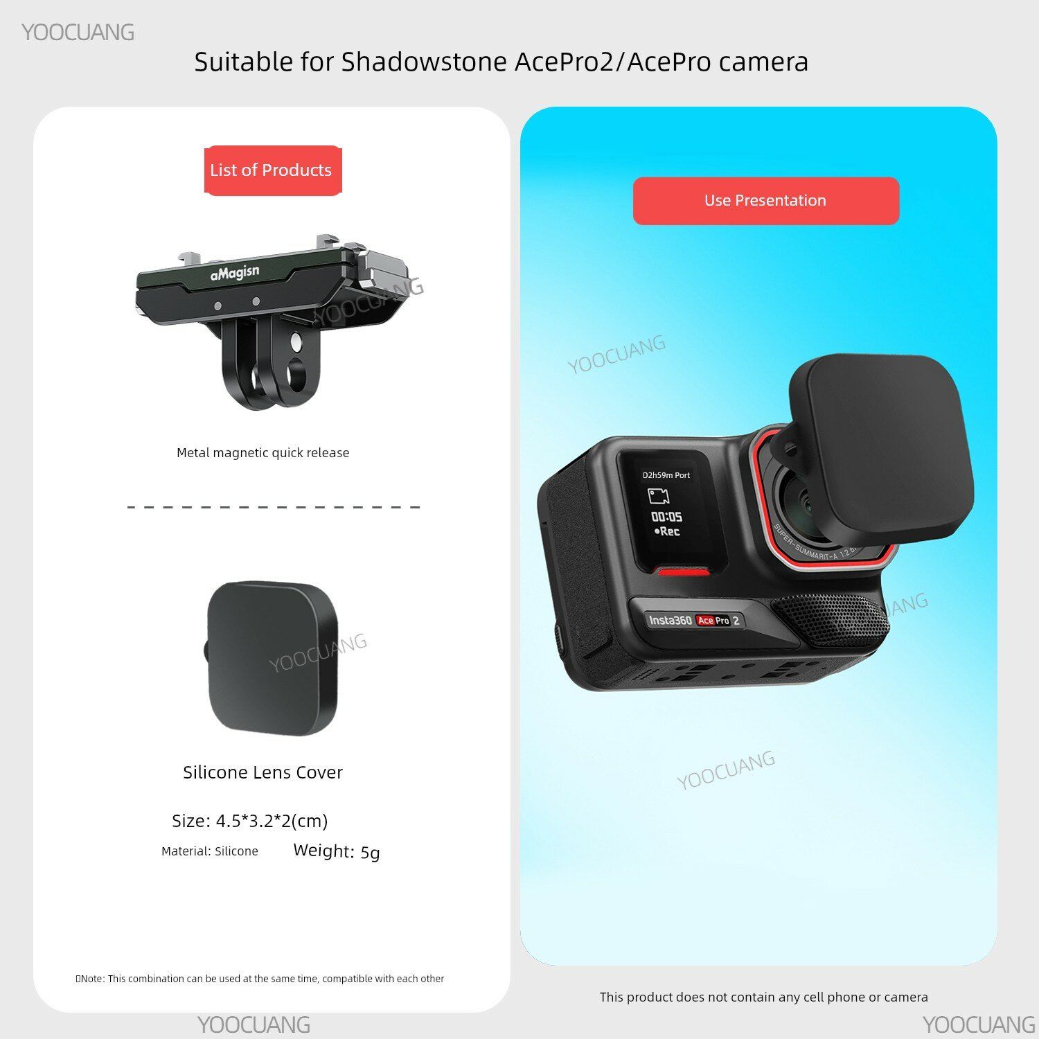 Магнитный быстросъемный + крышка объектива Insta360 Ace Pro 2