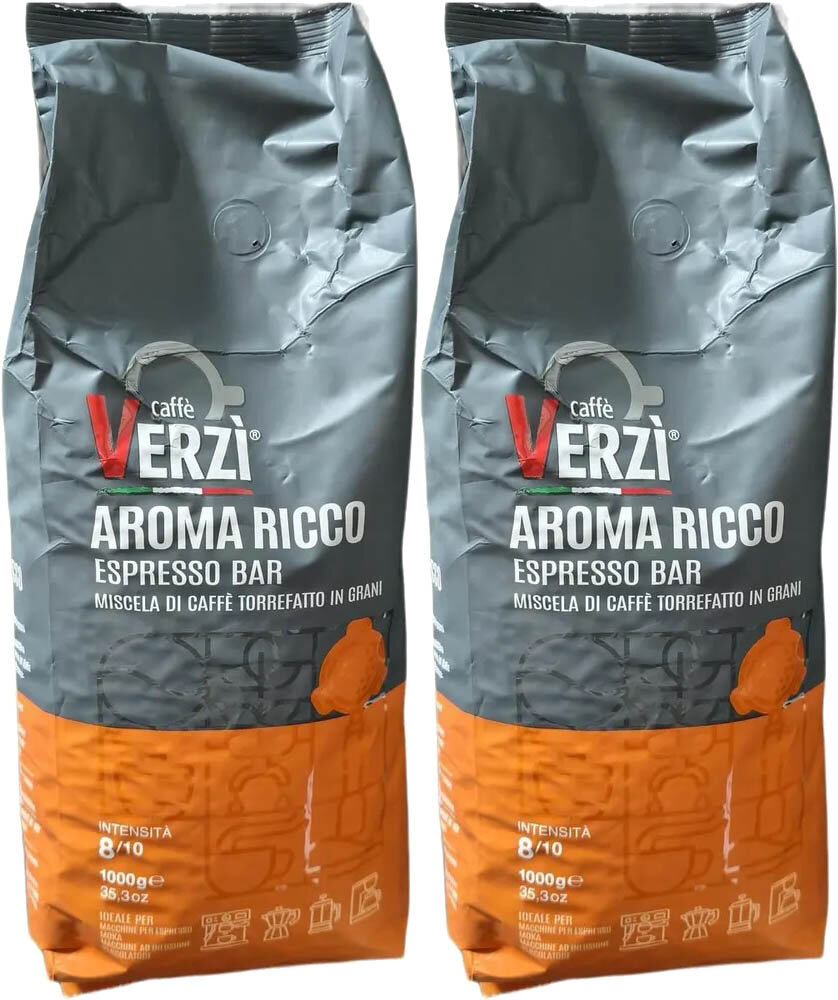 Кофе в зернах VERZI Aroma Ricco Espresso Bar (Италия) 1000 гр. х 2 шт.