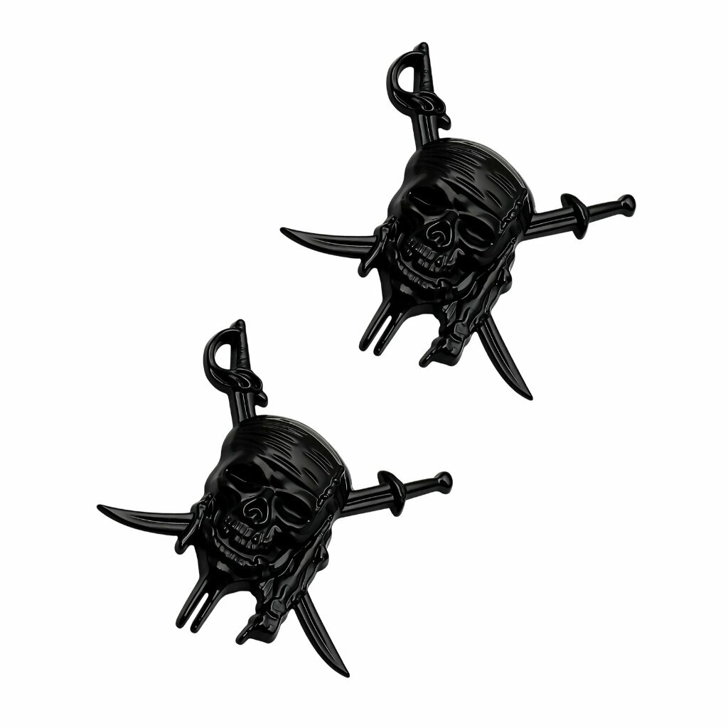 1 Пара 3D Череп Металлическая Автомобильная Наклейка Всепогодная Автоматическая Эмблема для Автомобиля Грузовика Универсальная Клейкая Наклейка Простая Установка