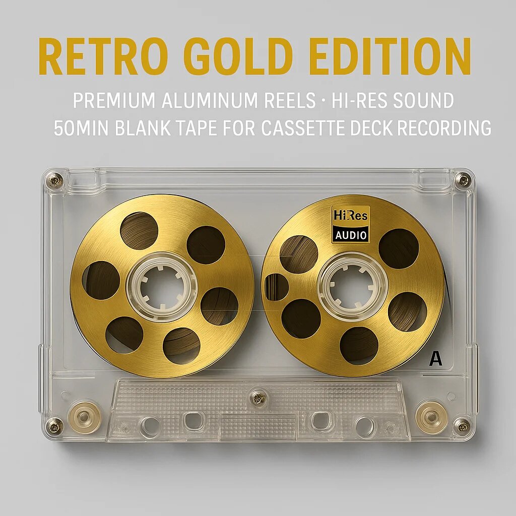 Классическая мини-кассета 50 мин золотого цвета