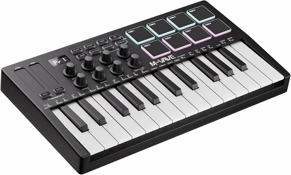 M-VAVE 25-клавишный контроллер USB MIDI клавиатуры