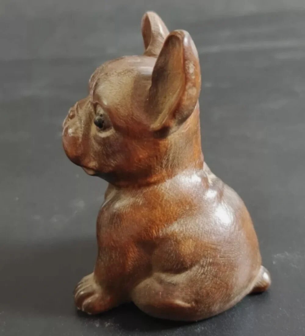 Деревянная статуэтка собаки netsuke — фото 1