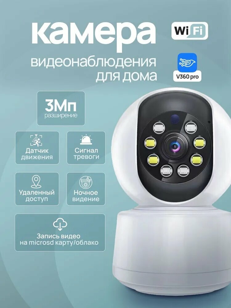 Камера видеонаблюдения wifi, для дома, высокое качество съемки, без искажений, с обнаружением движения