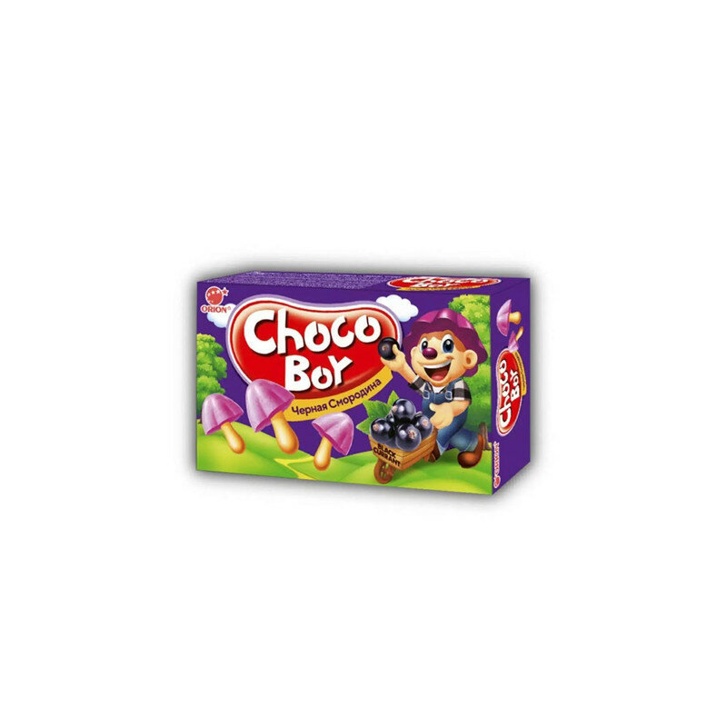 Orion Печенье бисквитное Choco Boy, со вкусом черной смородины, 45 г.