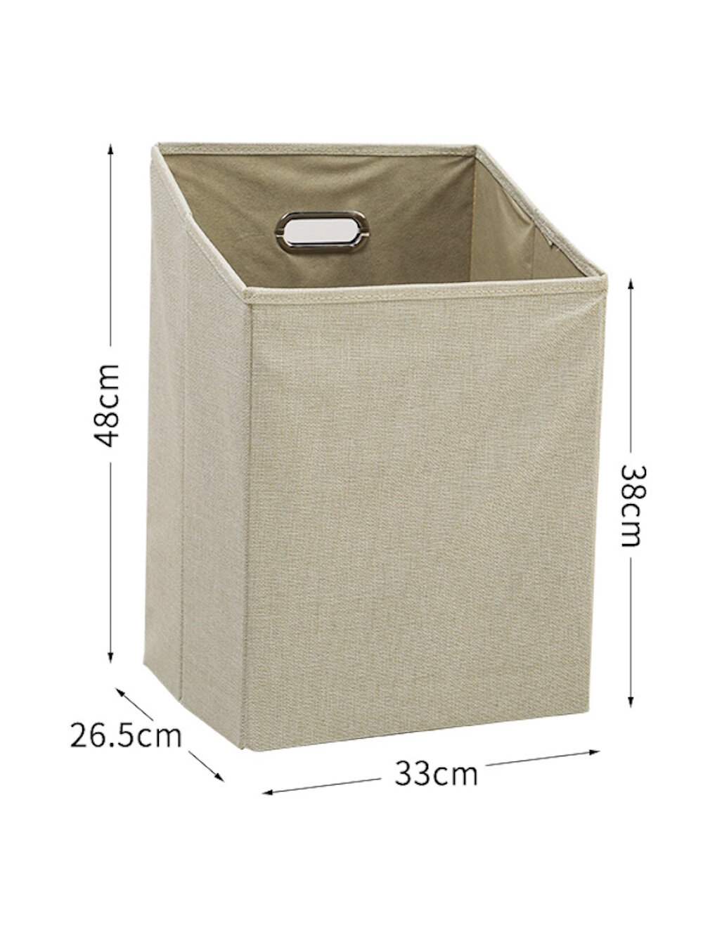 Корзина для белья с ручкой, текстильная, компактная, 26x33x48 см, 40 л